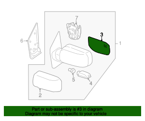 2009-2010 Infiniti QX56 Mirror Glass 96365-ZW10A | Infiniti of Orland Park
