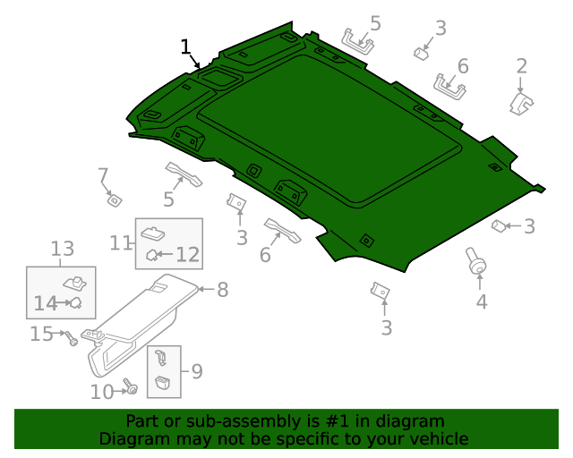 9Y0-867-501-AB-OH7 - Headliner 2019-2023 Porsche Cayenne ...