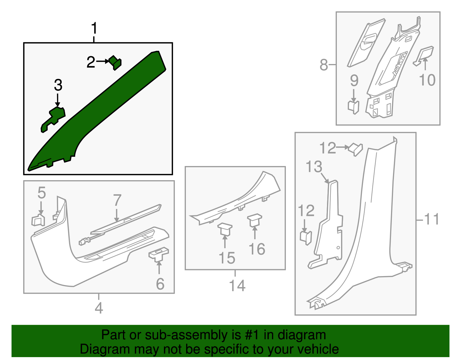 84691021 - F Molding 2020-2025 Cadillac XT5 | Gateway Buick GMC Parts