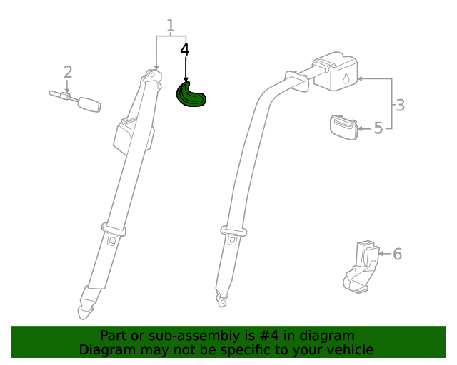 2020-2021 Cadillac CT4 Seat Belt Bezel 84398785 | GMPartsDirect.com