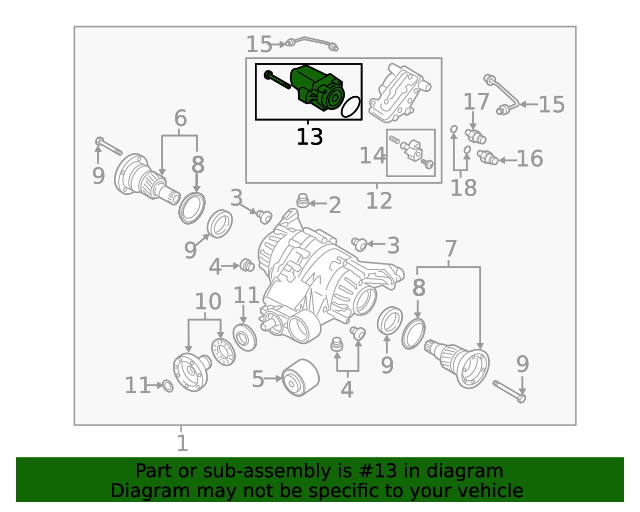 2012-2022 Audi Differential Lock Motor 0BF-598-080 | Audi USA Parts