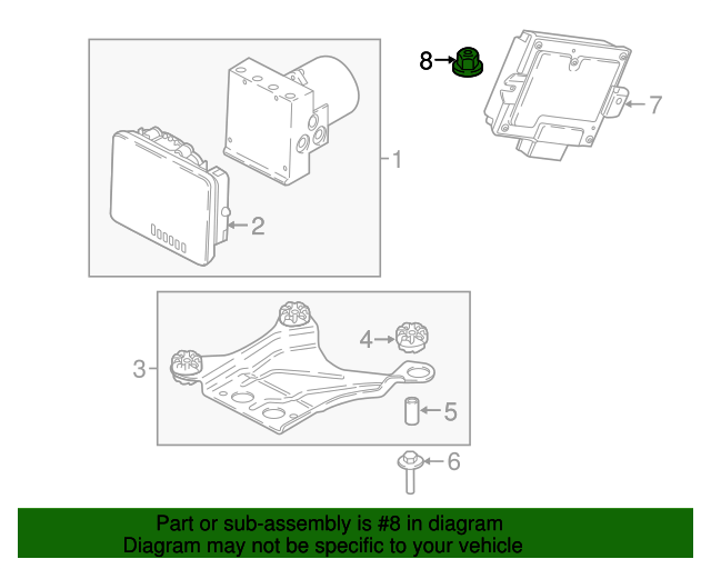 16131176747 - 1991-2023 BMW Active Suspension Control Module Nut (16-13 ...