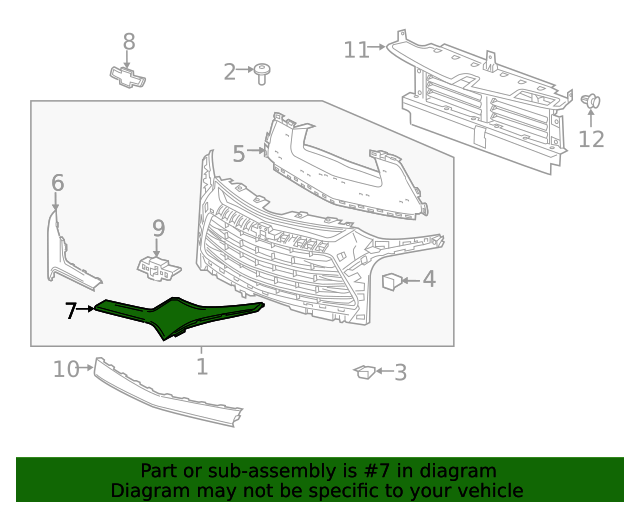 42496856 GM Bright Chrome Front Driver Side Grille Insert | GM Parts Store