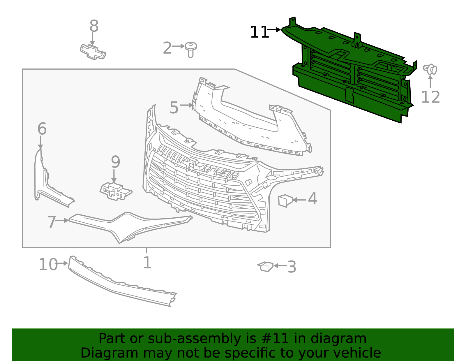 2019-2025 Chevrolet Blazer Radiator Shutter Assembly 85535383 GM ...