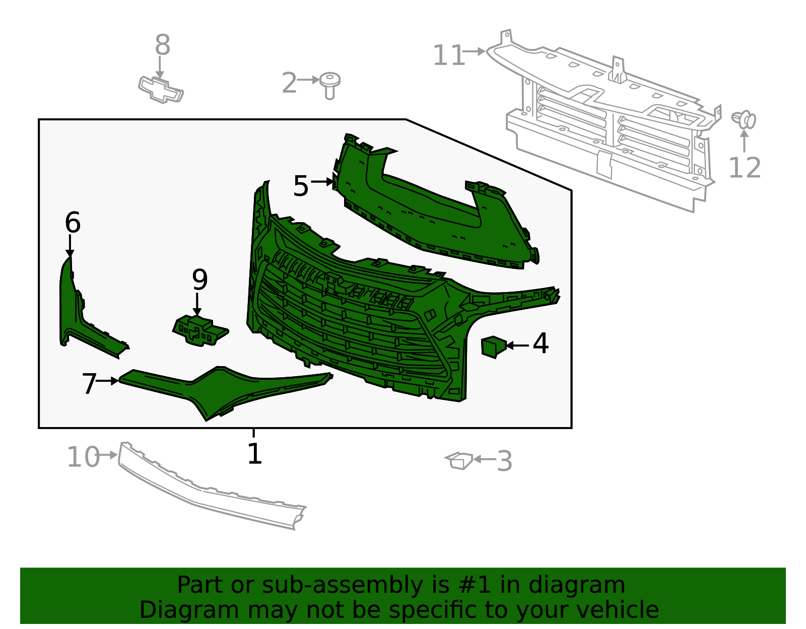 2019-2022 Chevrolet Blazer Front Grille 84612436 GM | GMPartsDirect.com