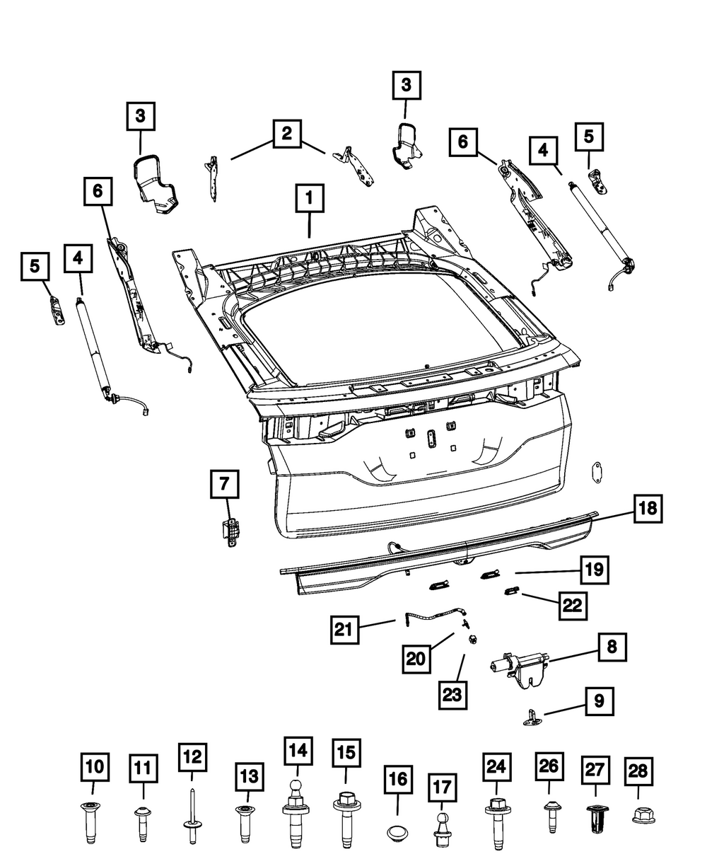 2025 Jeep Wagoneer S Lift-Gate Hinge, Right 68597550AA | My Mopar Parts