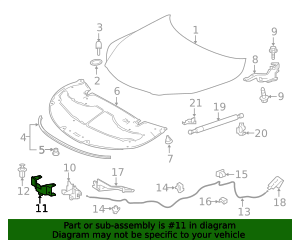 53525-48040 - Hood Latch Support Bracket 2018-2022 Lexus ...