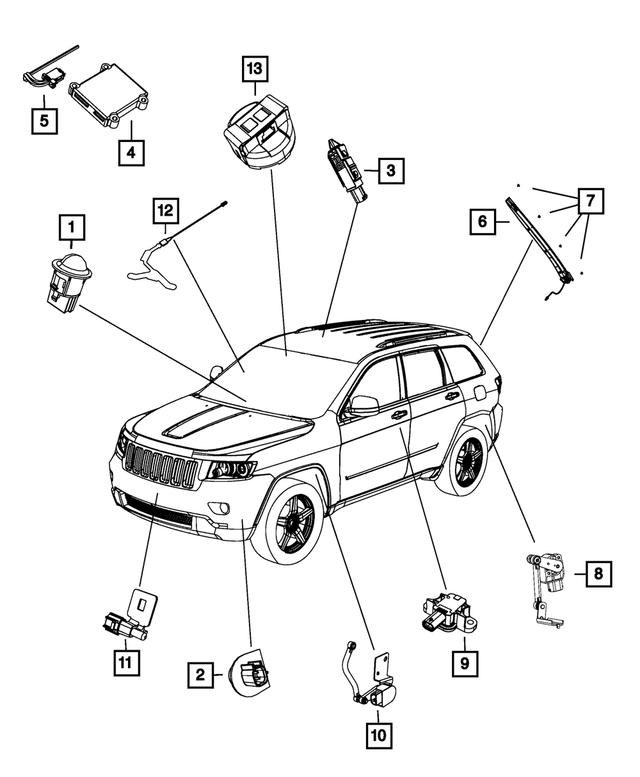 2012-2013 Jeep Grand Cherokee Intrusion Module Sensor 68146916AC ...