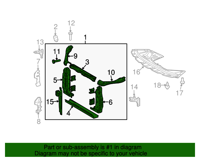 53201-08032 - Radiator Support - 2006-2010 Toyota Sienna | OEM Genuine ...