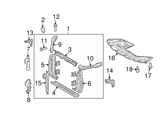 53201-08032 - Radiator Support - 2006-2010 Toyota Sienna | OEM Genuine ...
