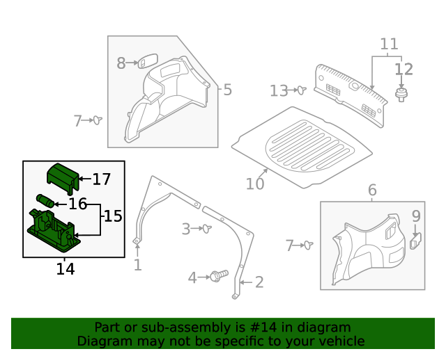 Hyundai - 92601-3M000 - Trunk Lamp Assembly - 2009-2024 Hyundai | OEM ...