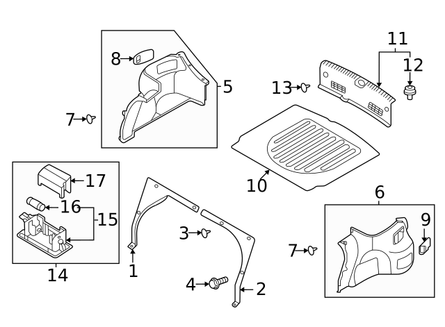 Hyundai - 92601-3M000 - Trunk Lamp Assembly - 2009-2024 Hyundai | OEM ...