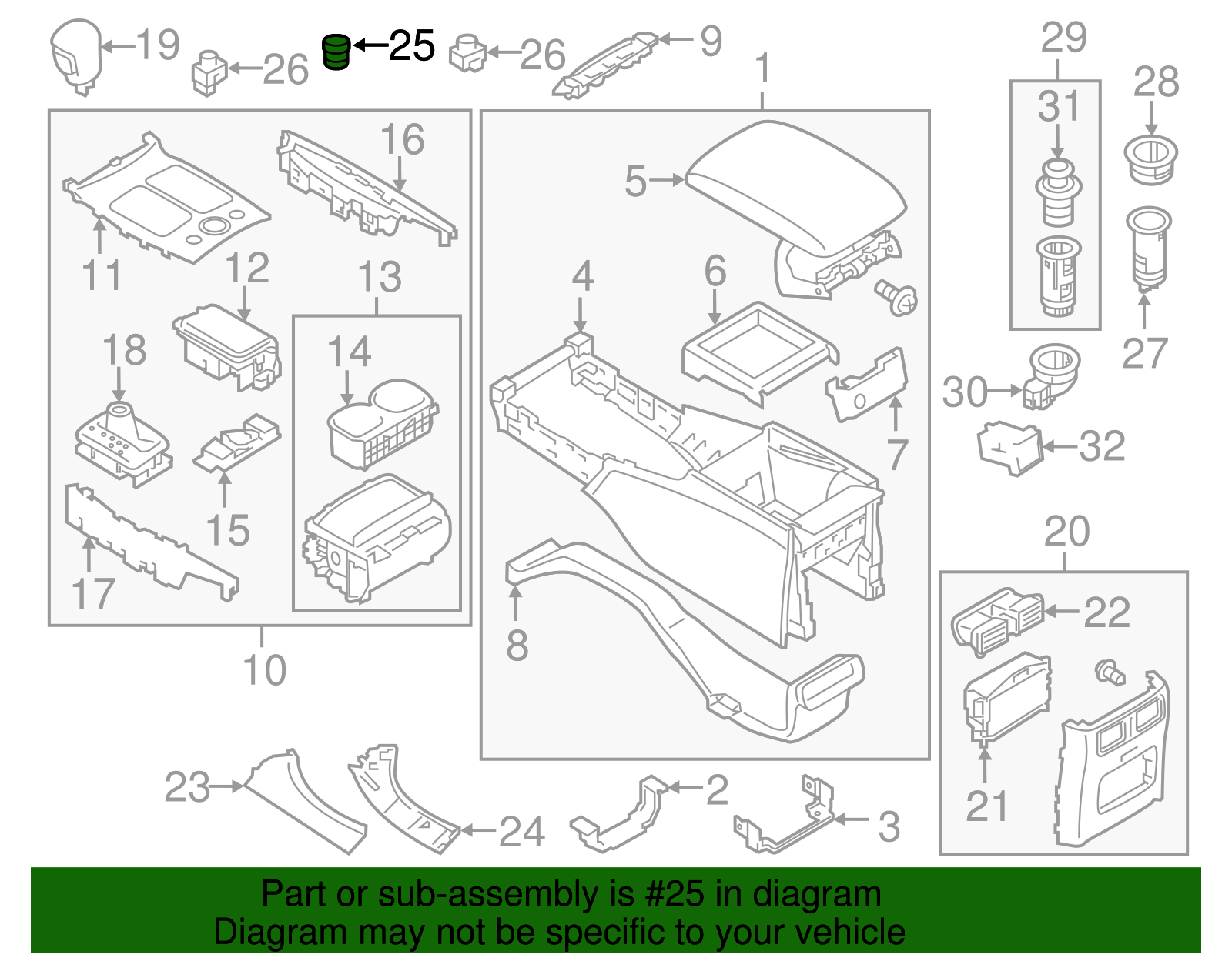 2011-2020 Infiniti Switch Assembly 25536-1MA0A | OEM Parts Online