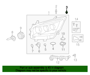 2003-2023 Lexus Headlamp Assembly Grommet 90189-05142 | toyolexparts