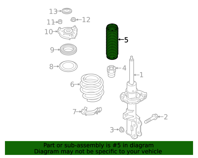54625-F2000 - Suspension Strut Bellows 2017-2023 Hyundai ...