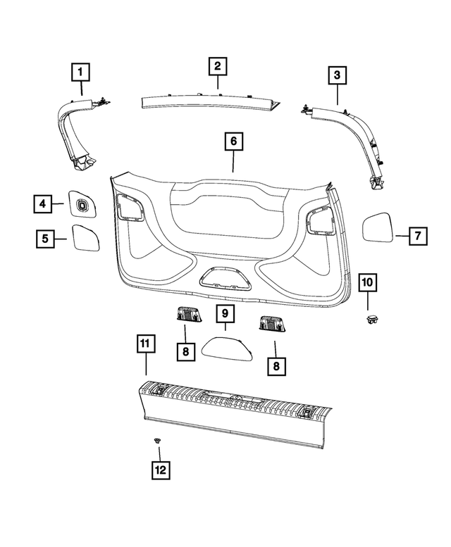 2018-2020 Chrysler Lift-Gate Lower Panel 6PP36DX9AA | QuirkParts