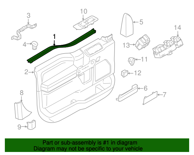 Genuine OEM Ford Part - Belt Weather-Strip FL3Z-1521456-B | Genuine OEM ...