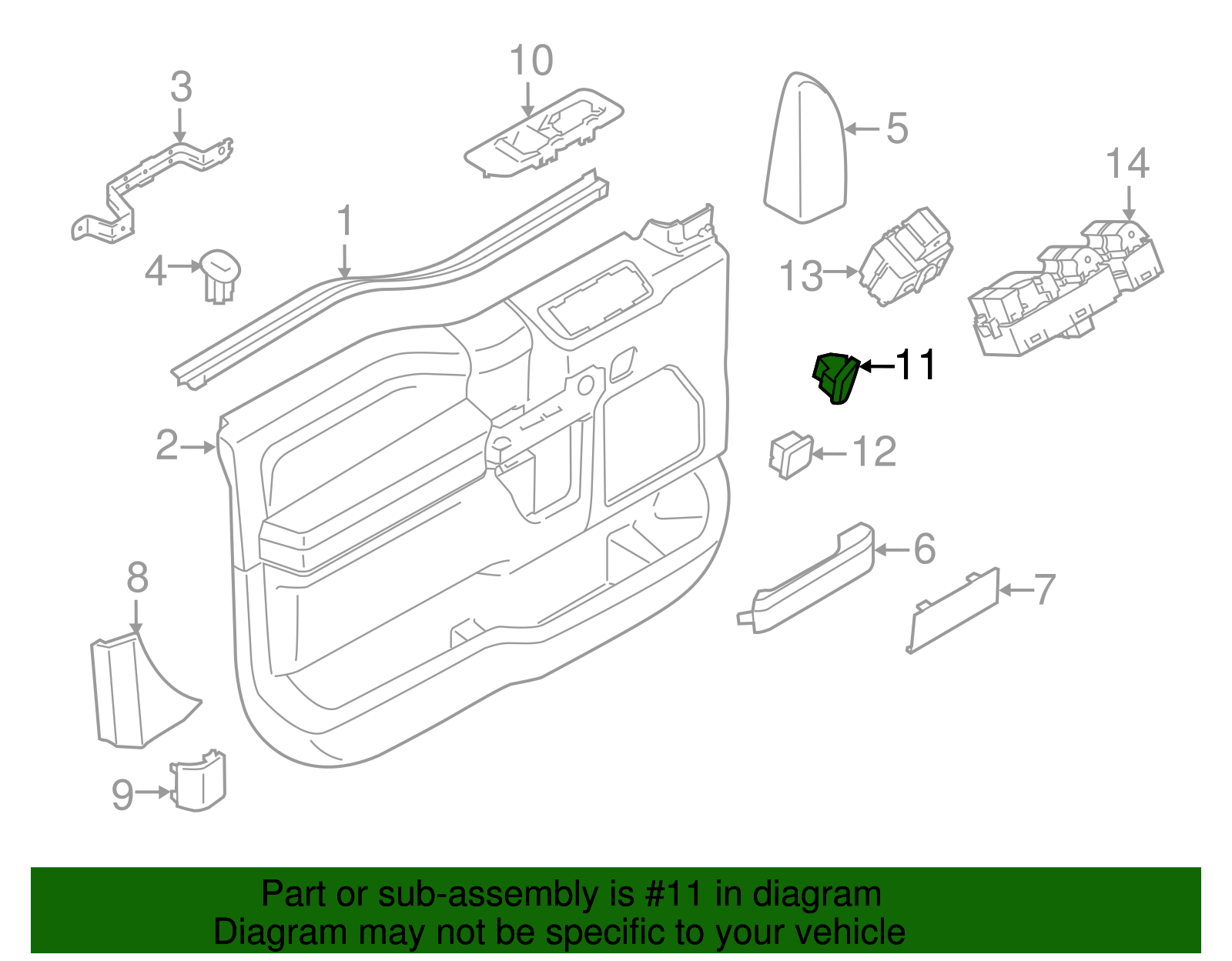 2011-2025 Ford OEM NEW 11-20 Ford Expedition Left Switch Assembly Front ...