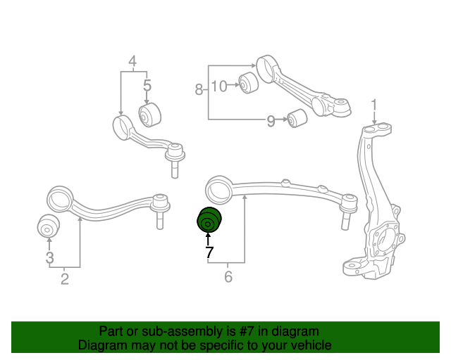 2009-2014 Hyundai Ft Lower Control Arm Bushing 54584-3M000 | OEM Parts ...