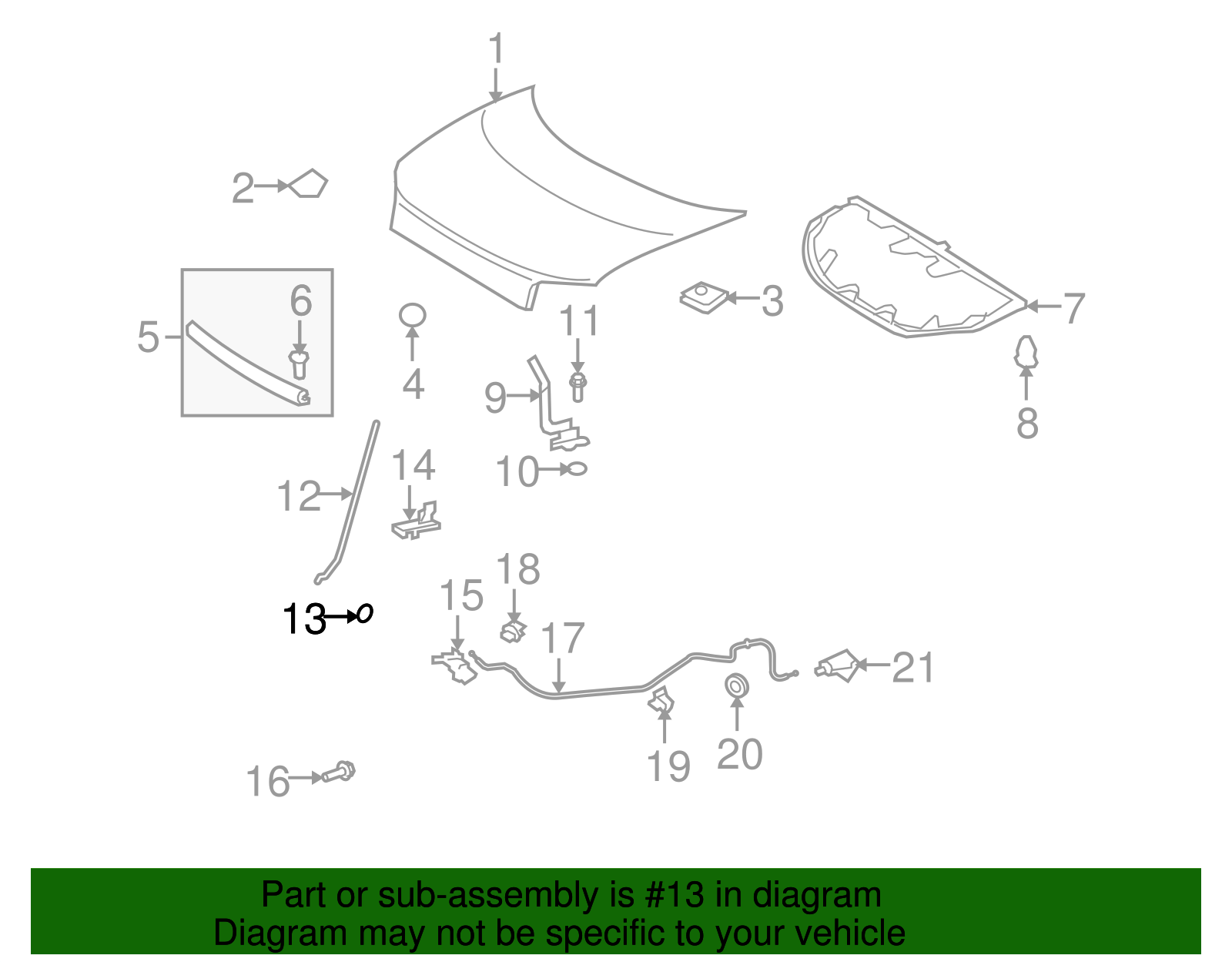 53454-12020 - Support Rod Clip - 2008-2015 Scion xB | Nucar Toyota of ...