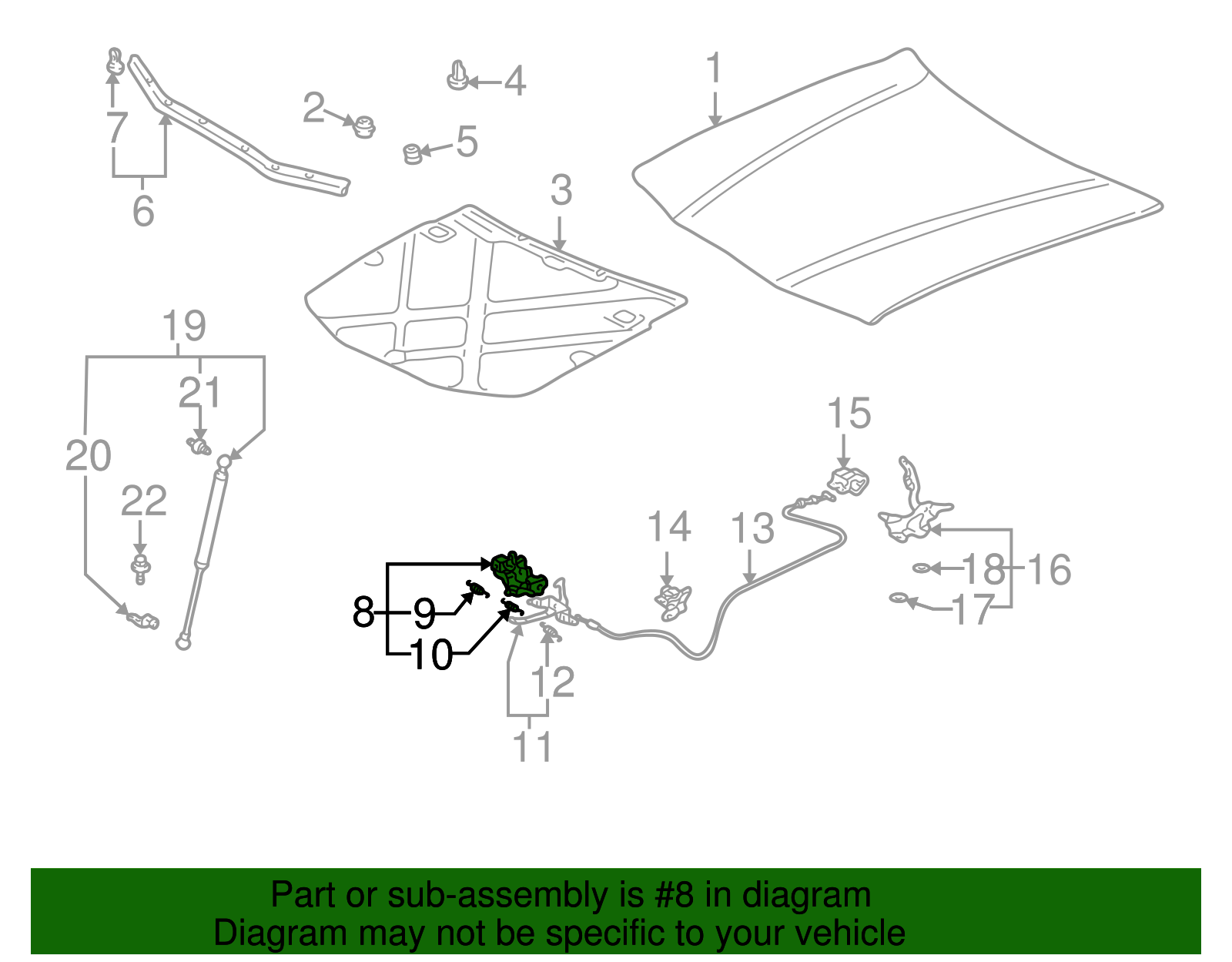 2000-2004 Toyota Avalon Lock 53510-AC040 | Retail Performance Auto Parts