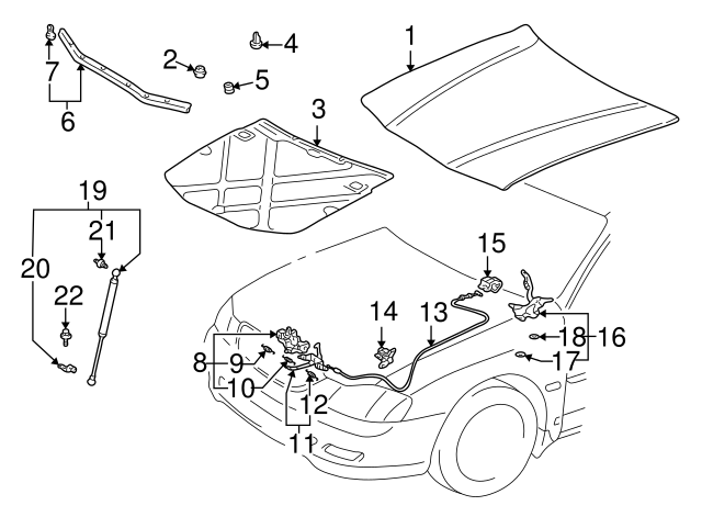 Toyota Hinge 53410-AC020 | Auto Parts