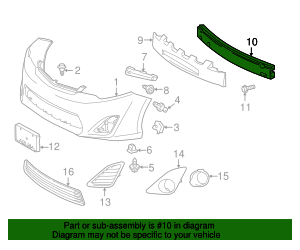 2014 Toyota Camry Impact Bar 52021-06140 | Toyota Parts Center