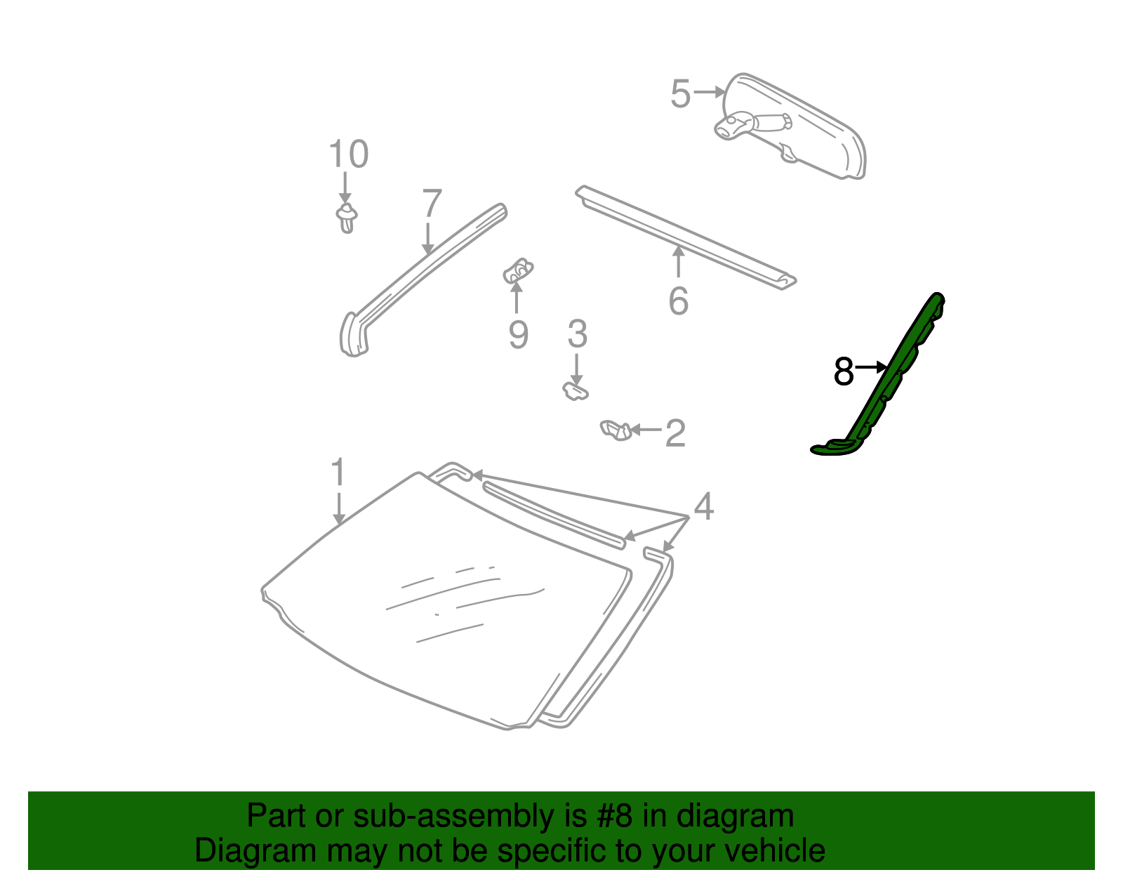 2001-2007 Toyota Highlander Reveal Molding 75534-48040 | Toyota Parts ...