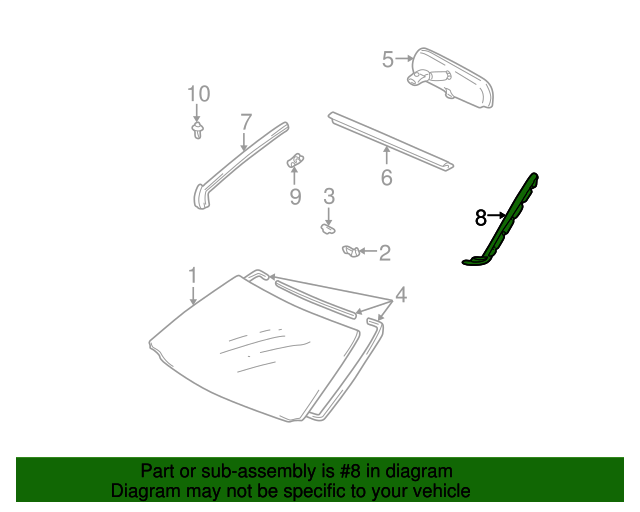 2001-2007 Toyota Highlander Reveal Molding 75534-48040 | Toyota Parts ...
