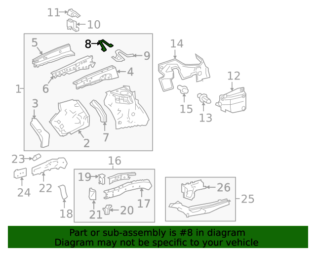 53835-0E070 - Fender Mtg Bkt 2016-2022 Lexus | Longo Lexus Parts