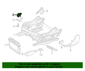 166-911-00-00 - Seat Adjuster Bracket 2012-2019 Mercedes-Benz ...