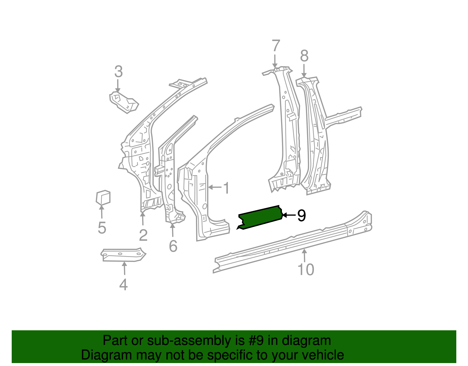 2007-2011 Toyota Yaris Rocker Panel 61411-52170 | Retail Performance ...