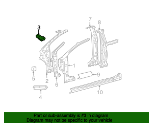 61145-52010 - Hinge Pillar Reinforced Gusset 2007-2014 Toyota | Longo ...