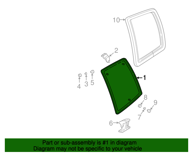 2003-2023 GM Driver Side Rear Door Window 20955395 | GMPartsDirect.com
