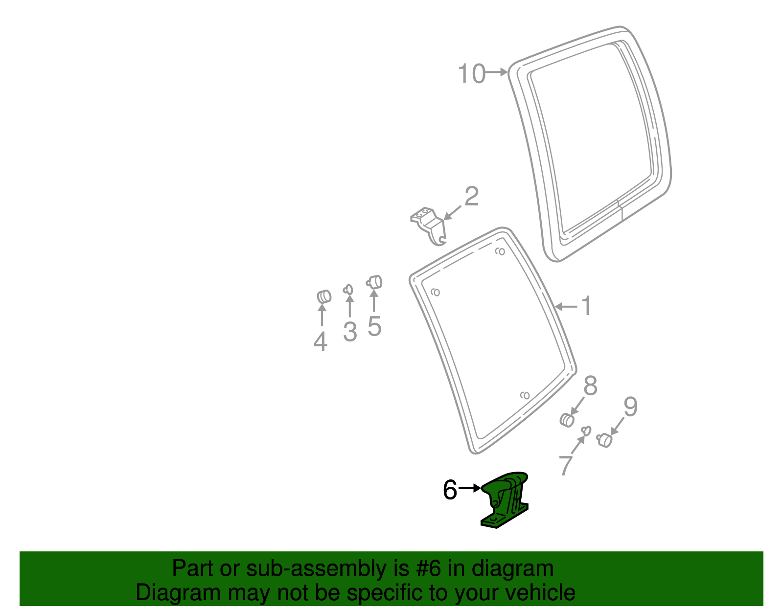1996-2025 GM Ebony Rear Door Window Latch 15048204 GM | GMPartsDirect.com