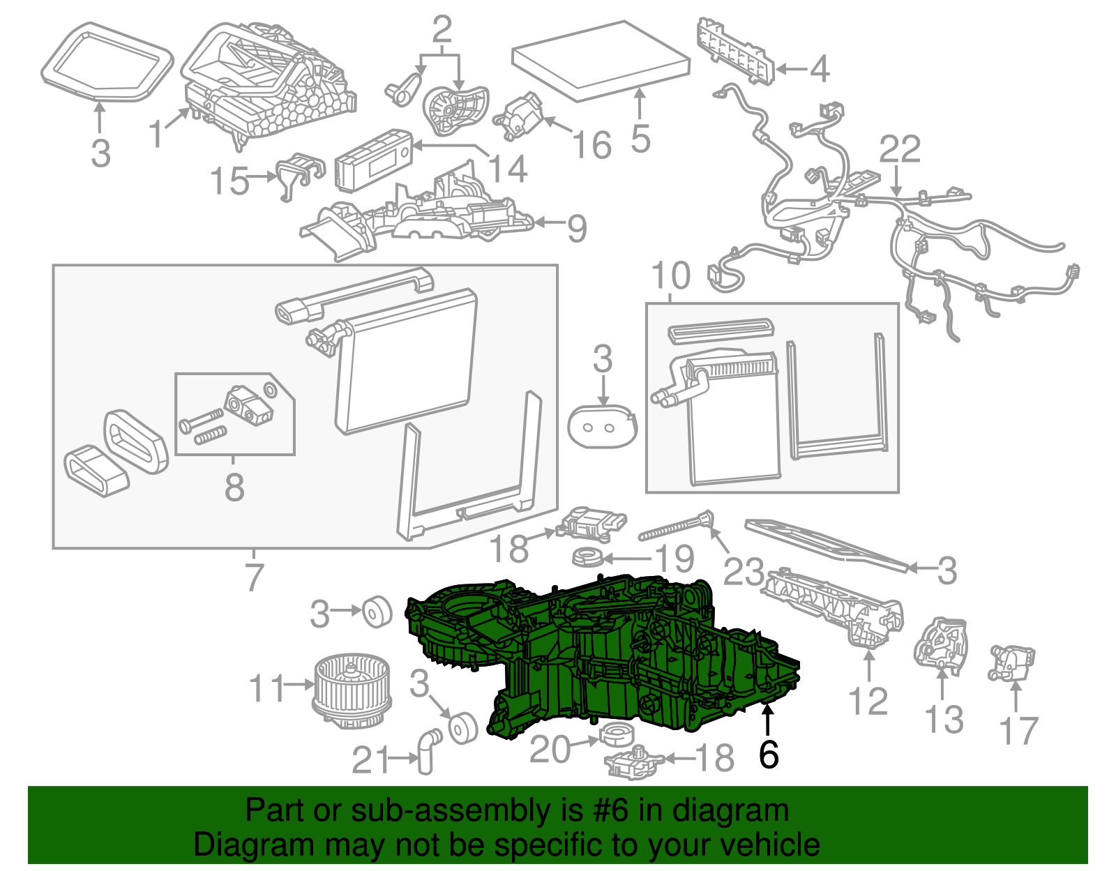 23309412 - Heater and Air Conditioning Evaporator Case 2014-2020 GM ...