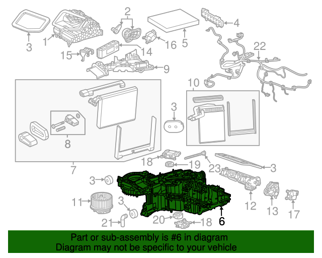 2014-2016 GM Heater and Air Conditioning Evaporator Case 23301384 GM ...