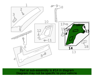 2021-2024 Chevrolet Corvette Lock Pillar Trim 84507946 | OEM Parts Online