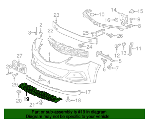 2016-2019 Chevrolet Volt Front Compartment Front Splash Shield 84084598 ...