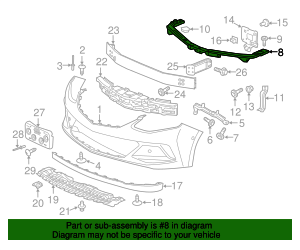 23359339 - Front Bumper Fascia Center Support 2016-2019 Chevrolet Volt ...