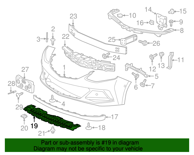 2016-2019 Chevrolet Volt Front Compartment Front Splash Shield 84084598 ...