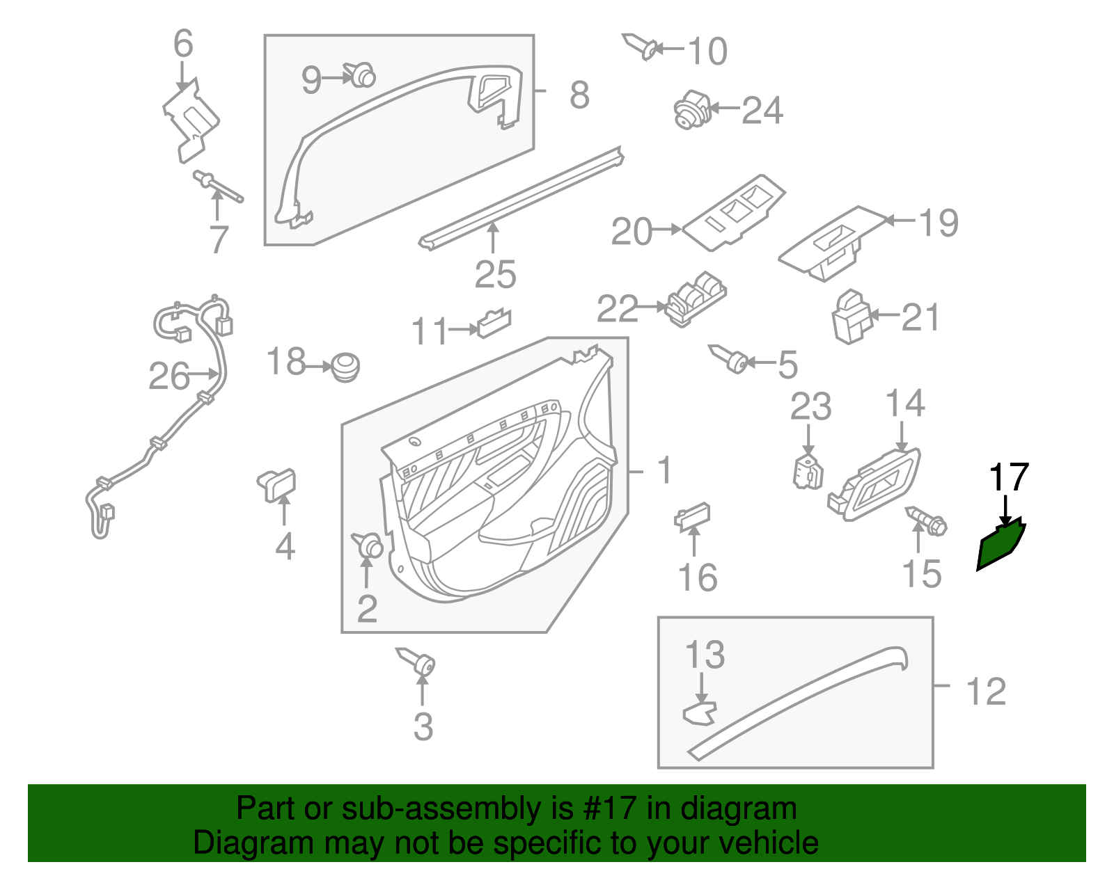 2013-2019 Ford Interior Door Handle Screw Cap 8A5Z-5422621-AE | QuirkParts