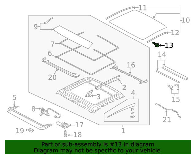 2019-2020 Audi Sunroof Glass Mount Kit 8W6-898-057 | Audi USA Parts