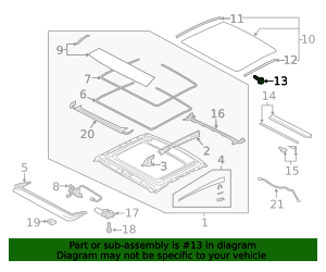 2019-2020 Audi Sunroof Glass Mount Kit 8W6-898-057 | Audi USA Parts