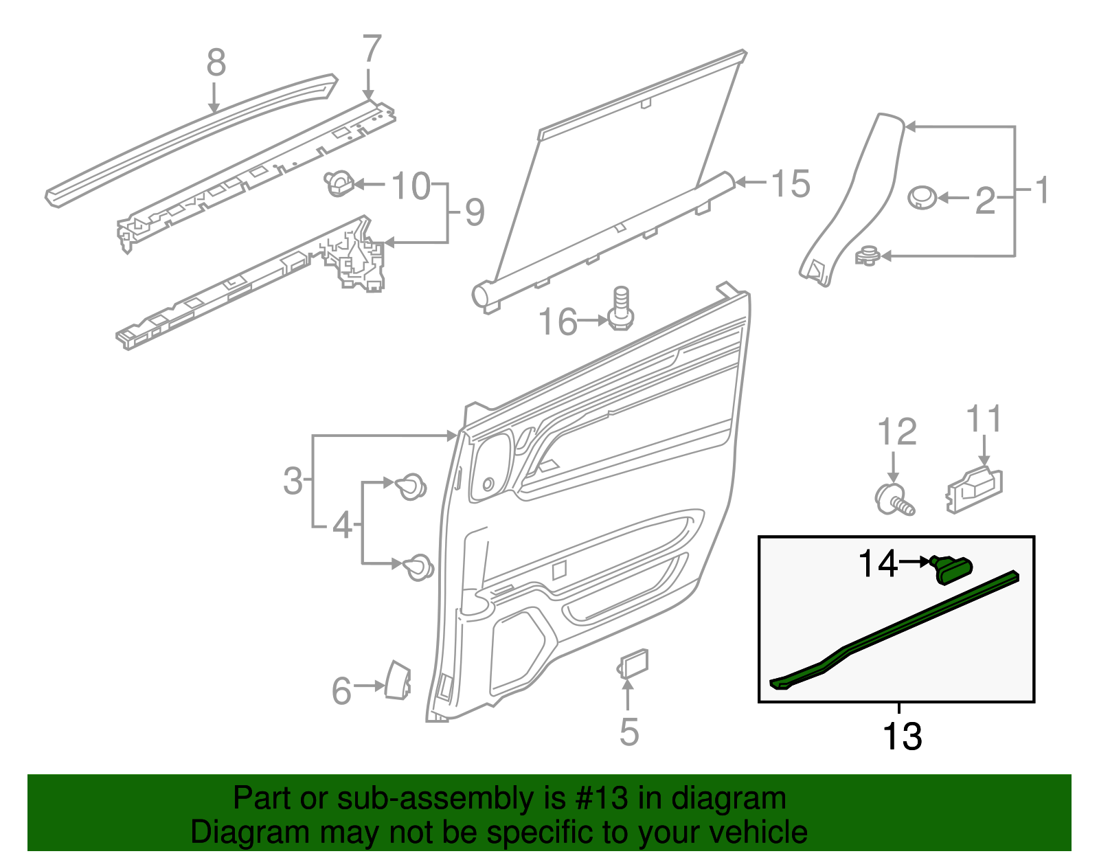 72868-THR-A01 - Weatherstrip L Slide Door (Lower) - 2018-2020 Honda ...