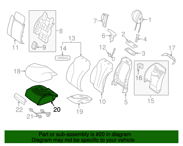2014-2020 Mercedes-Benz Seat Cushion Pad 222-910-15-00 ...