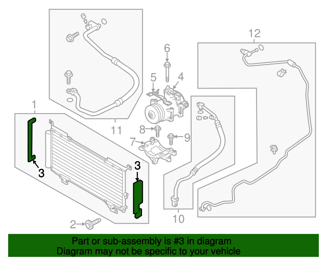 2015-2019 Subaru Condenser Assembly Packing - Driver's Side (LH ...