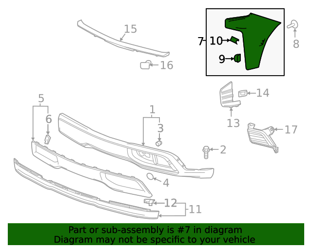 2019-2022 Chevrolet Primed Front Driver Side Bumper Outer Filler ...