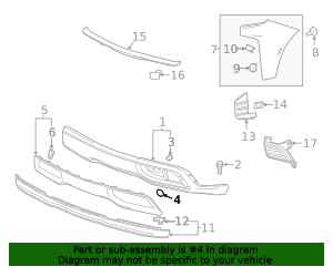 2019-2022 Chevrolet Front Bumper Fascia Lower Molding 84219062 GM ...