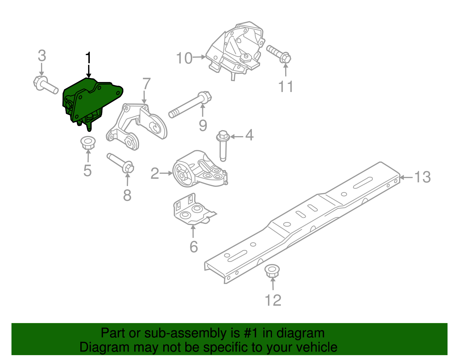 2011-2020 Ford F-150 Motor Mount - Passenger Side (RH) HL3Z-6038-K ...